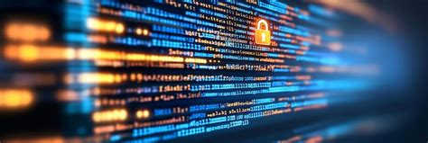 secure software development code with padlock symbol on computer screen and blurred background