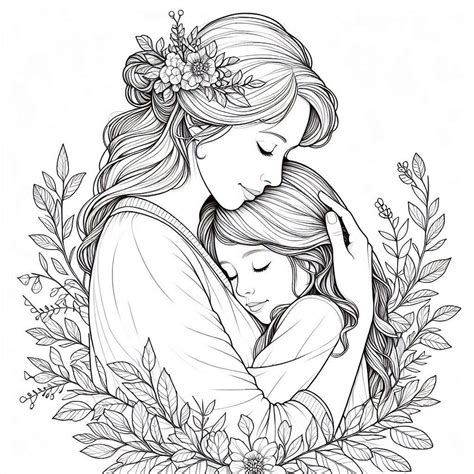 день мамы в 2025 г Рисунок Дочь Мама