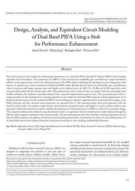 Pdf Design Analysis And Equivalent Circuit Modeling Of Dual