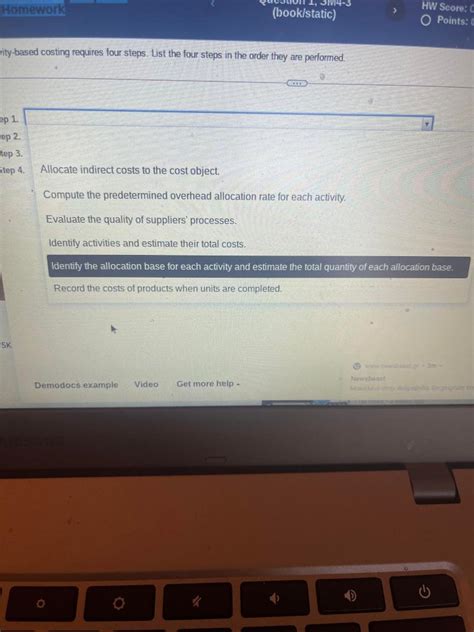 Solved Homework Book Static Activity Based Costing Chegg