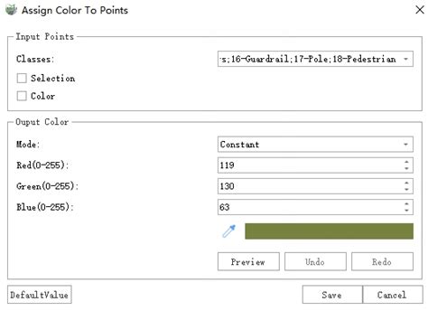 Assign Color To Points · Lidar360mls User Guide