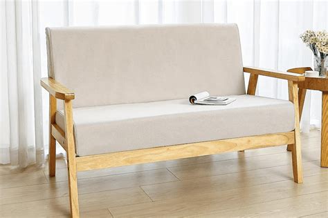 엠컴퍼니 리울 거실 2인용 소파 베드 패브릭 2인 미니소파 원룸 쇼파 카페 인테리어 원목 위시버킷