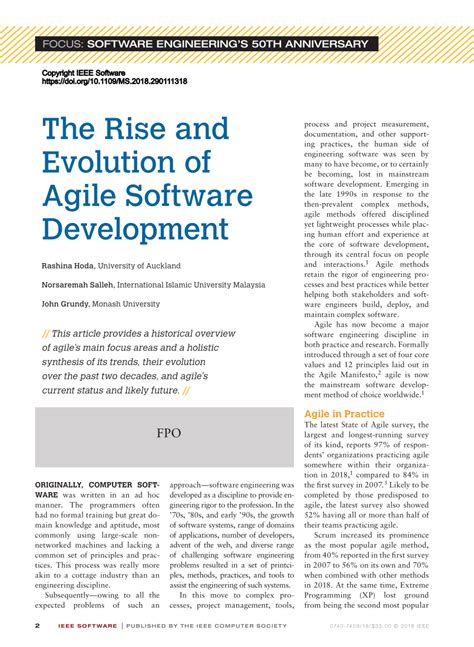 Pdf The Rise And Evolution Of Agile Software Development