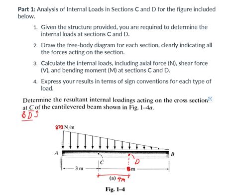 Part 1 Analysis Of Internal Loads In Sections C And