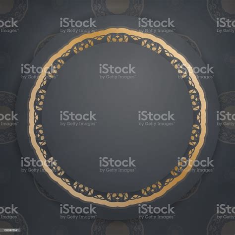 인쇄를 위해 준비된 그리스 금 장식이 있는 검은색 으로 된 템플릿 엽서 0명에 대한 스톡 벡터 아트 및 기타 이미지 0명