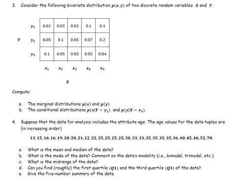 Solved Consider The Following Bivariate Distribution Chegg Com