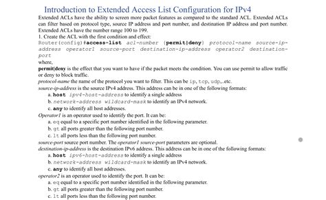 Solved Introduction To Extended Access List Configuration Chegg