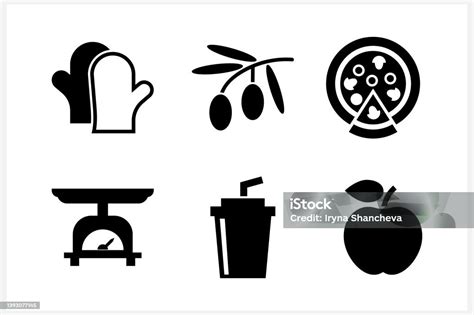 낙서 음식 세트 아이콘 고립 스텐실 클립 아트 벡터 스톡 일러스트레이션 Eps 10 건강한 생활방식에 대한 스톡 벡터 아트 및 기타 이미지 건강한 생활방식 고기 과일