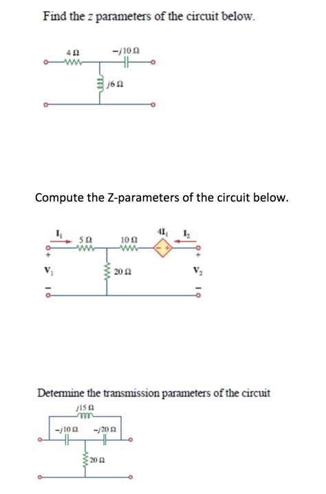 Solved Find The Z Parameters Of The Circuit Below 4Ω J 10