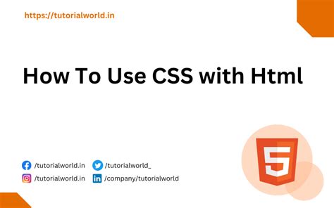 How To Use Css With Html Tutorial World