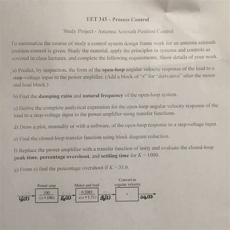 Solved To Summarize The Course Of Study A Control System Chegg