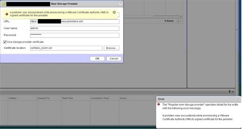 VMAX And Dell EMC Unity Failed To Register VASA Provider Due To A Certification Error User