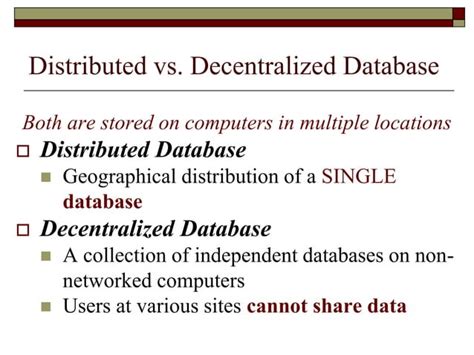 Distributed Database Management System Ppt