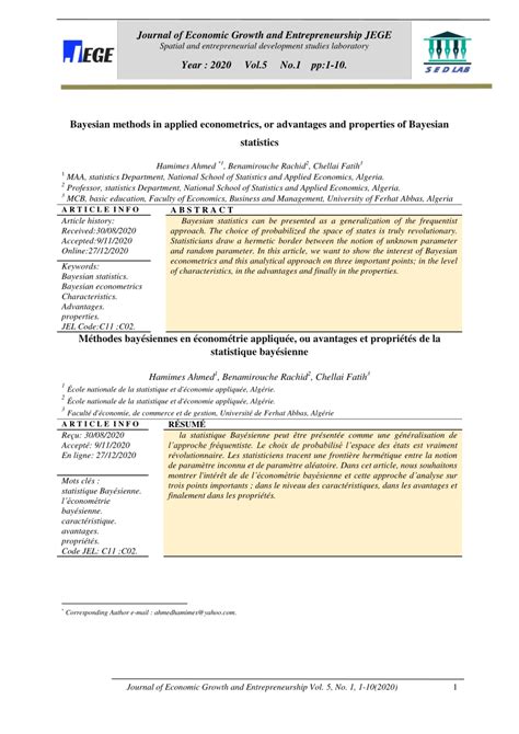 Pdf Bayesian Methods In Applied Econometrics Or Advantages And
