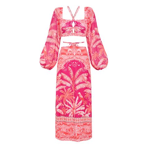 섹시한 긴팔 비키니 세트 열대 정글 프린트 수영복 사롱 여름 수영복 여성 비치웨어 목욕 세트 2024 수영복