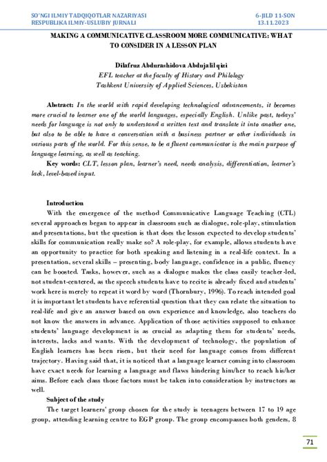 Pdf Making A Communicative Classroom More Communicative What To