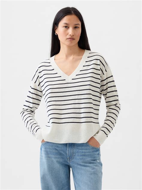 247 Split Hem Linen Blend Sweater Gap