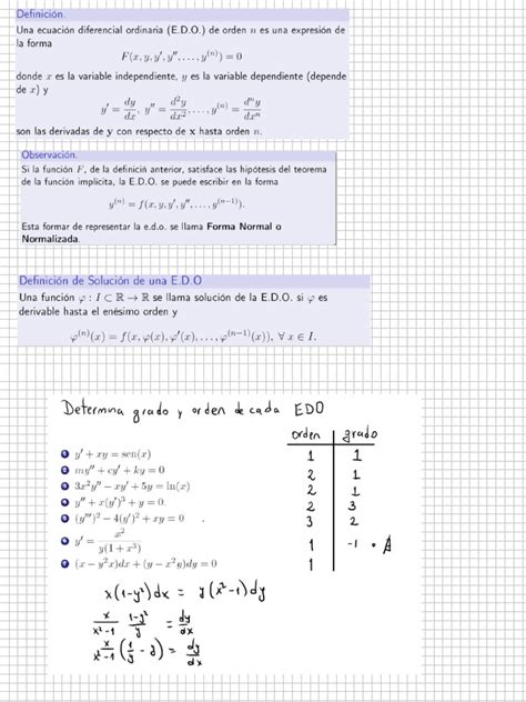 Clase 16 Edo S De Variable Separable Y Homogéneas Pdf