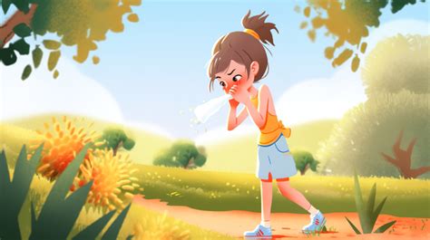 简约夏季炎热预防高温中暑科普插画图片素材下载 Psd格式 熊猫办公