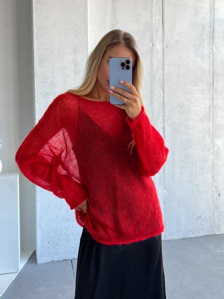 Купити Червоний светр павутинка великий розмір з мохеру Olga 279 1 в інтернет магазині Profason