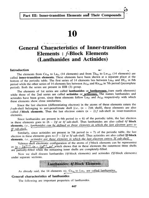 F Block Elements Pdf