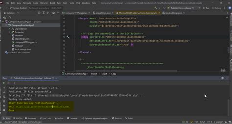 c deploying azure function with jetbrains rider and azure toolkit