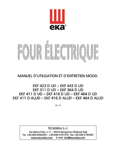 Manuel Dutilisation Ekf423dud Pdf Four Tuyau