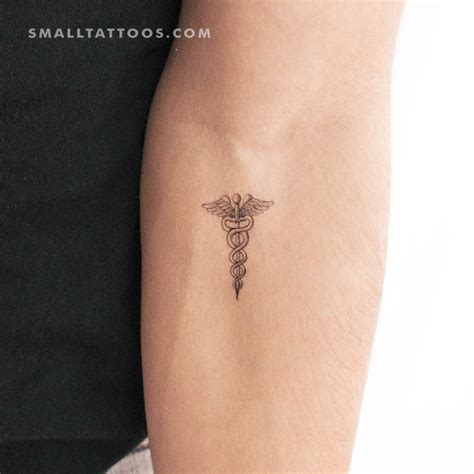 Caduceus Temporary Tattoo Set Of 3 Small Tattoos