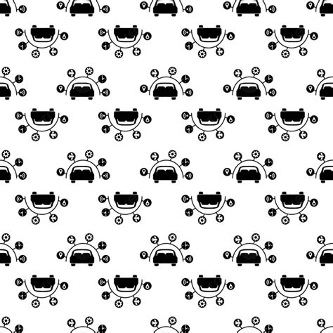 Driverless Car Pattern Seamless Background Texture Repeat Wallpaper Geometric Vector Eco