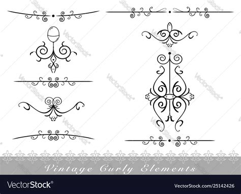 Curl Elements Royalty Free Vector Image VectorStock