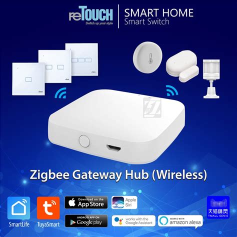 Retouch Zigbee Wireless Gateway Hub Smart Home Remote Switch Tuya Smart Life Devices Voice