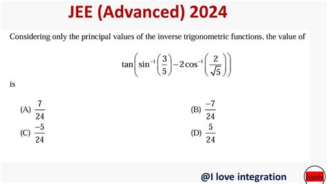 JEE ADVANCED INVERSE TRIGONOMETRIC FUNCTION PYQ YouTube