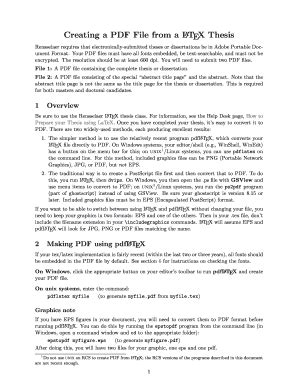 Fillable Online Creating A PDF File From A LATEX Thesis Fax Email Print