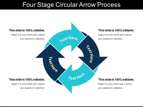 Four Stage Circular Arrow Process Templates PowerPoint Presentation Slides Template PPT