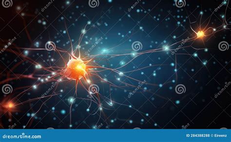 Background With Neurons And Synapse Stuctures Showing Human Brain Cells