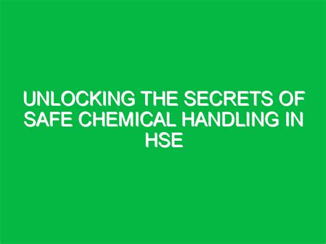 A Chemical Archives Safety Notes