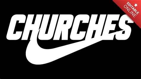 Churches Шрифт Nike Генератор текстовых эффектов