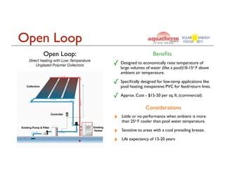 Solar Pool Heating Open Loop Vs Closed Loop PDF