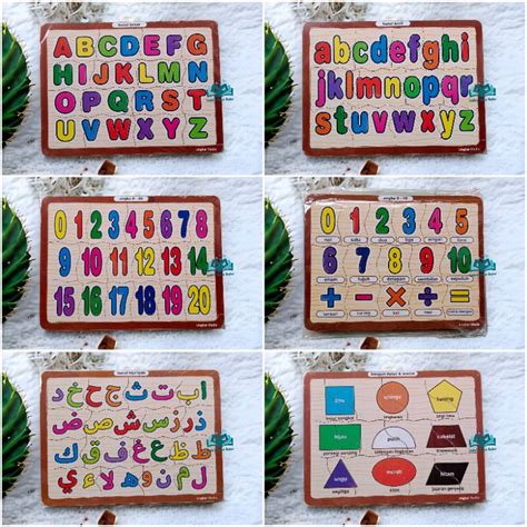 Jual Puzzle Pazel Kayu Mdf Huruf Hijaiyah Angka 123 Abjad Abc Jigsaw