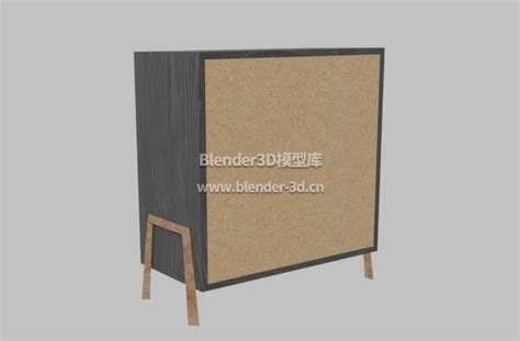 Blender 实木小抽屉柜子3d模型素材资源免费下载 Blender3d模型库