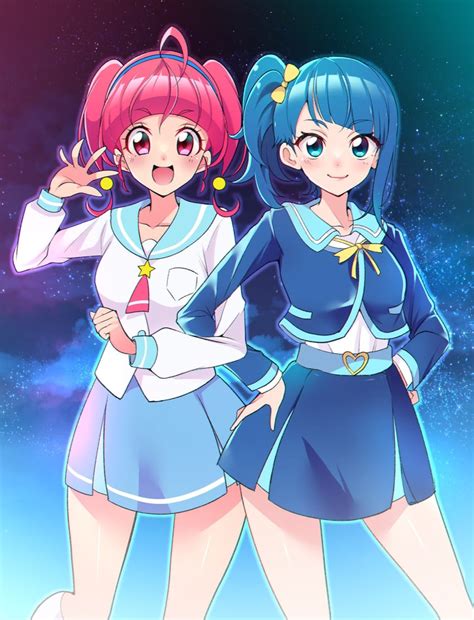 Sora Harewataru And Hoshina Hikaru Precure And 2 More Drawn By