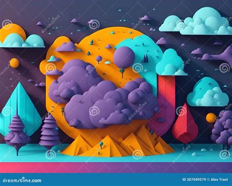 3d Weather Forecast Visualization Generated By Ai Stock Illustration
