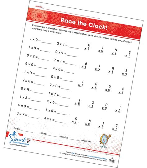 Race The Clock Multiplication Free Printable Carson Dellosa