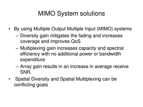 ppt multiple input multiple output systems mimo powerpoint