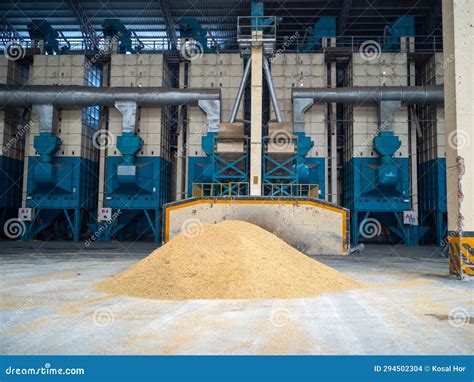 Straight View Of Paddy Drying Unit Agricultural Product Processing Plant Modern Rice Miller