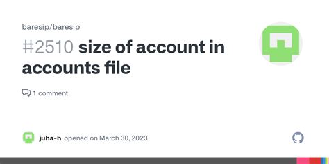 Size Of Account In Accounts File · Issue 2510 · Baresipbaresip · Github