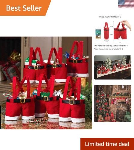 10pcs Christmas Decorations T Bags Candy Bags Santa Pants Style