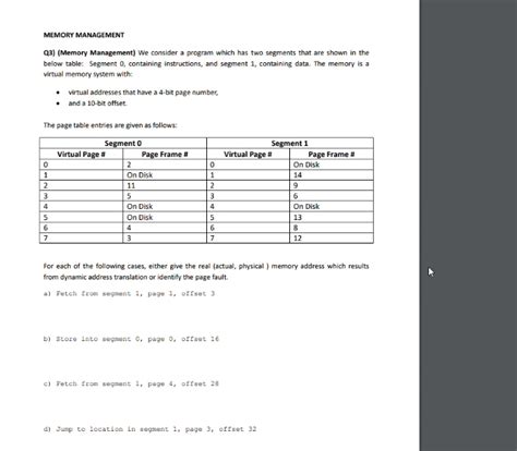 Solved MEMORY MANAGEMENT Q Memory Management We Consider Chegg
