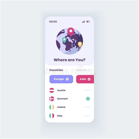 Gps Navigation App Smartphone Interface Vector Template Stock Vector Illustration Of Internet