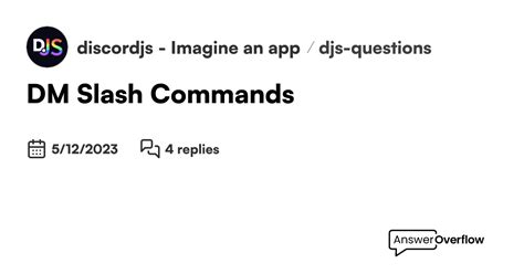 Dm Slash Commands Discordjs Imagine An App